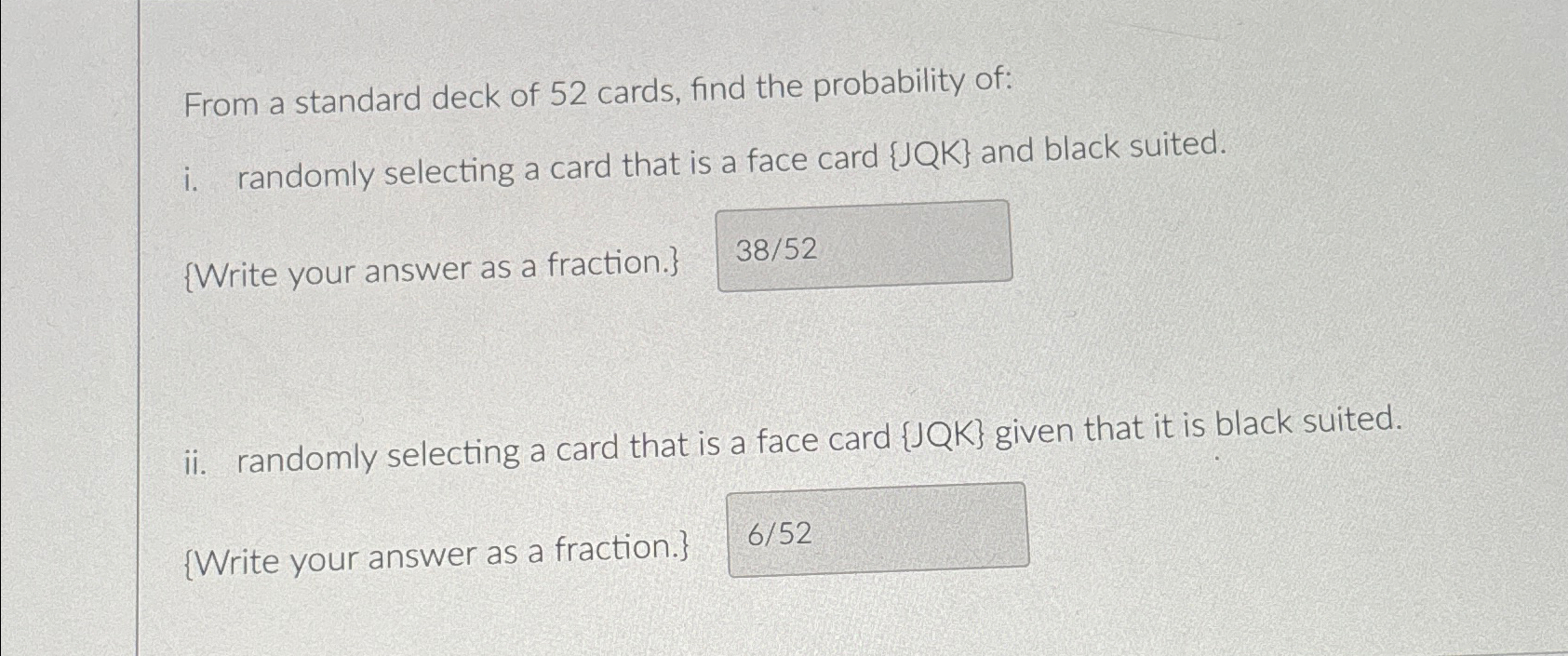 Solved From a standard deck of 52 ﻿cards, find the | Chegg.com