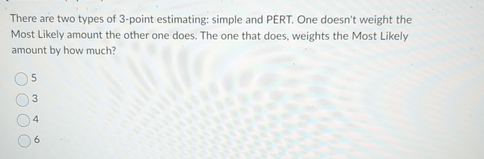 Solved There are two types of 3-point estimating: simple and | Chegg.com
