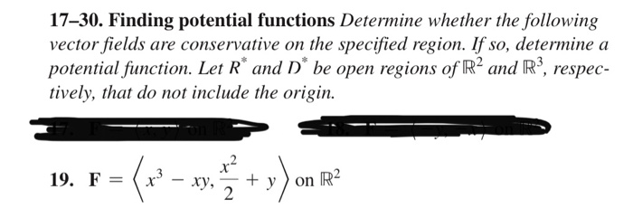 Solved 17-30. Finding potential functions Determine whether | Chegg.com