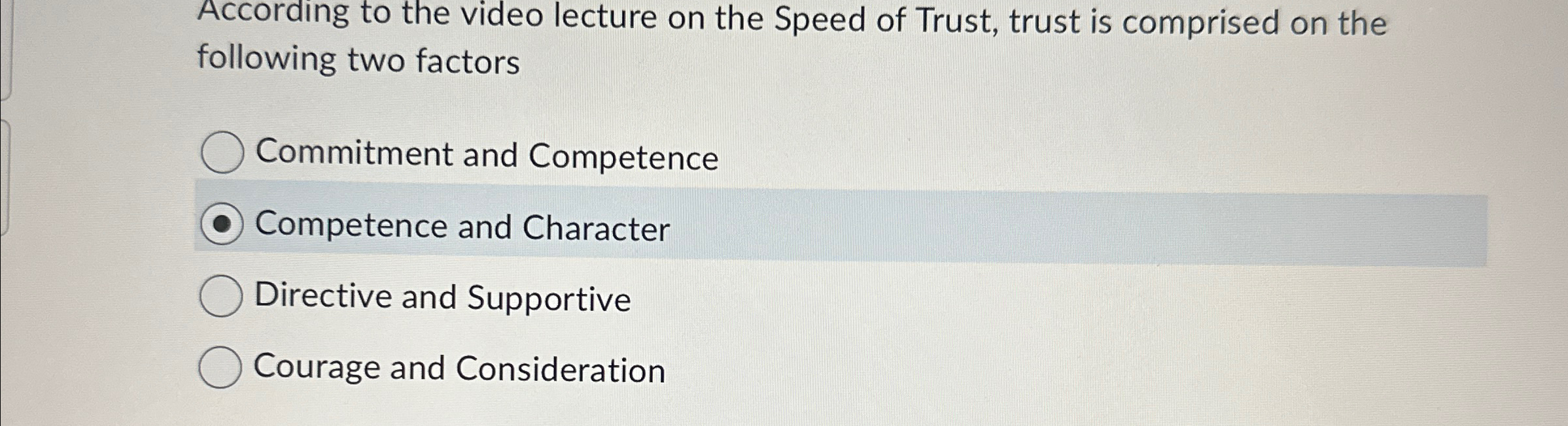 Solved According to the video lecture on the Speed of Trust, | Chegg.com