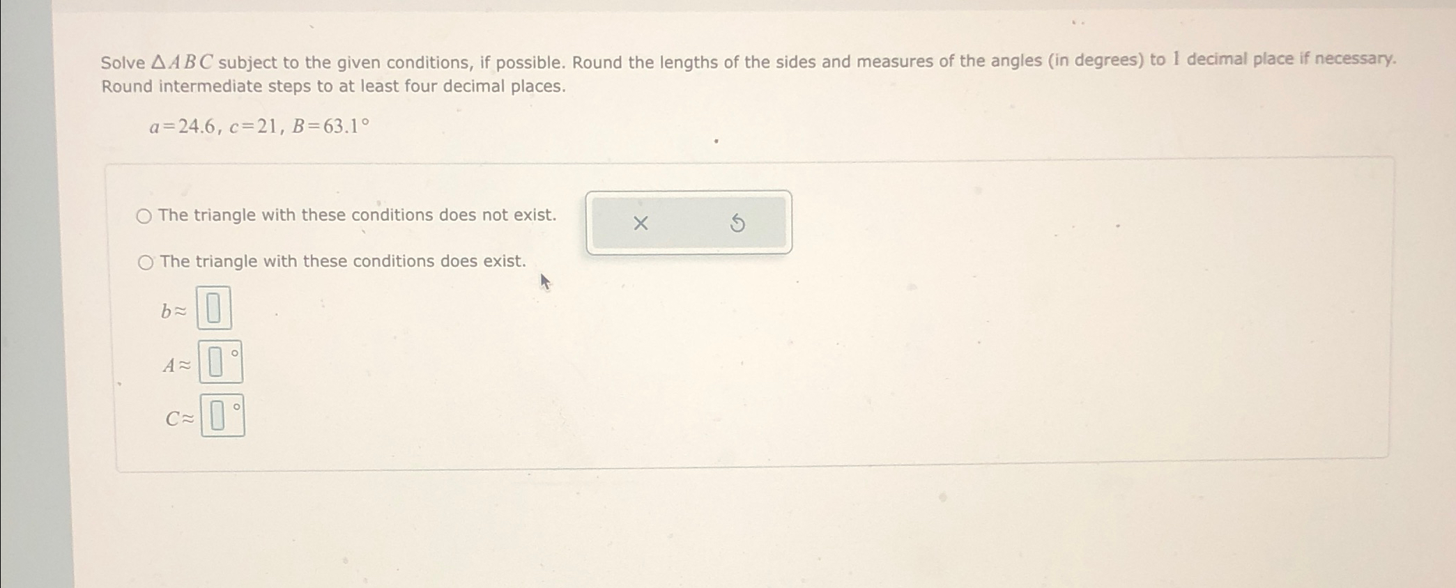 Solved Solve Abc ﻿subject To The Given Conditions If