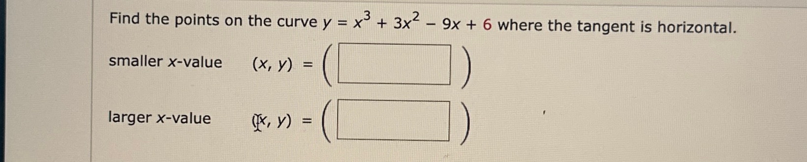 Solved Find The Points On The Curve Y X3 3x2 9x 6 ﻿where The