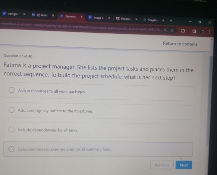 Solved Return to contentQuestion 27 ﻿of 40Fatima is a | Chegg.com