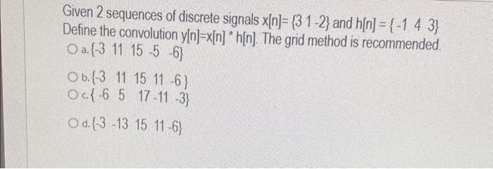 Solved Define the convolution y[n]=x[n]]∗h[n]. The grid | Chegg.com