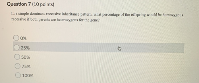 Solved Question 7 (10 points) In a simple dominant-recessive | Chegg.com