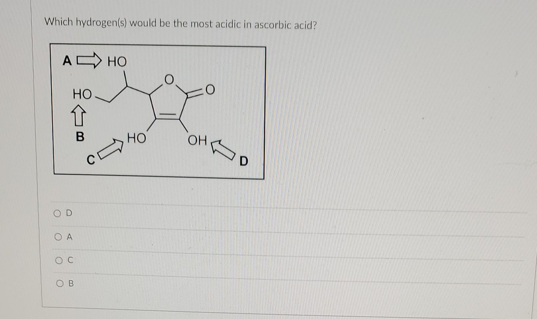 Solved Which hydrogen(s) would be the most acidic in | Chegg.com