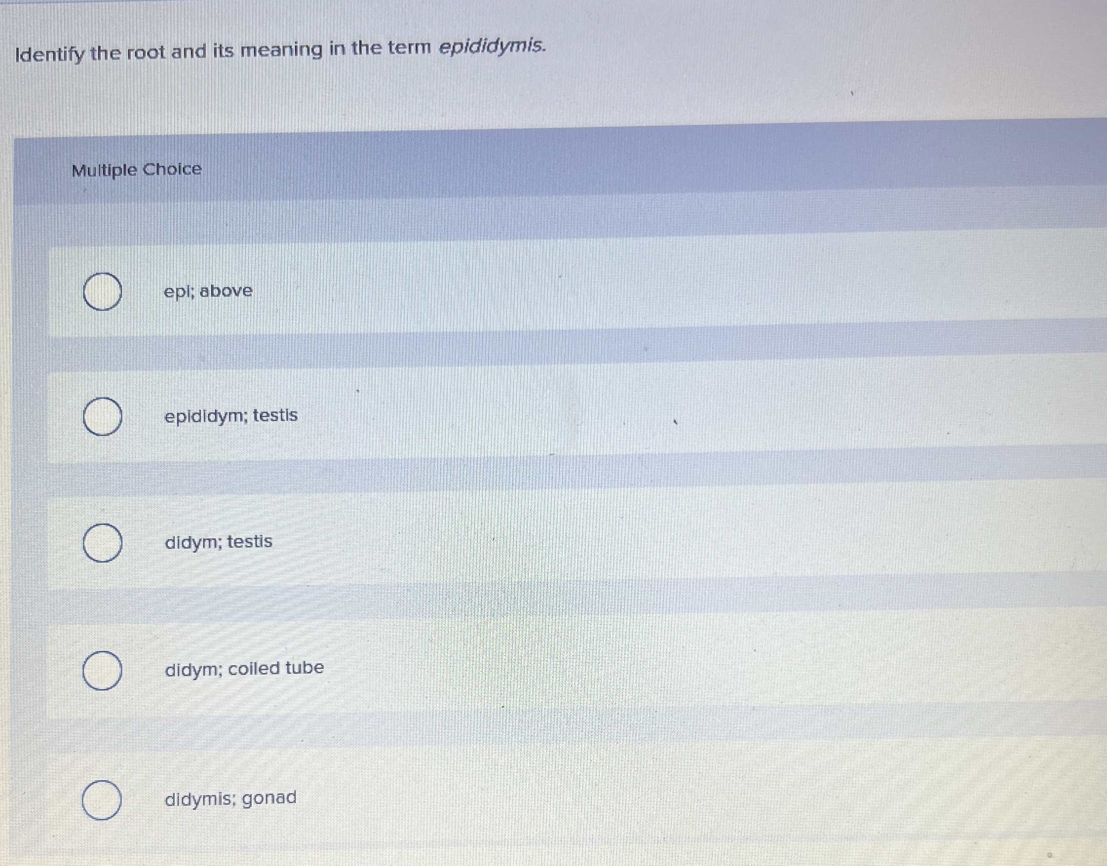 Solved Identify the root and its meaning in the term | Chegg.com