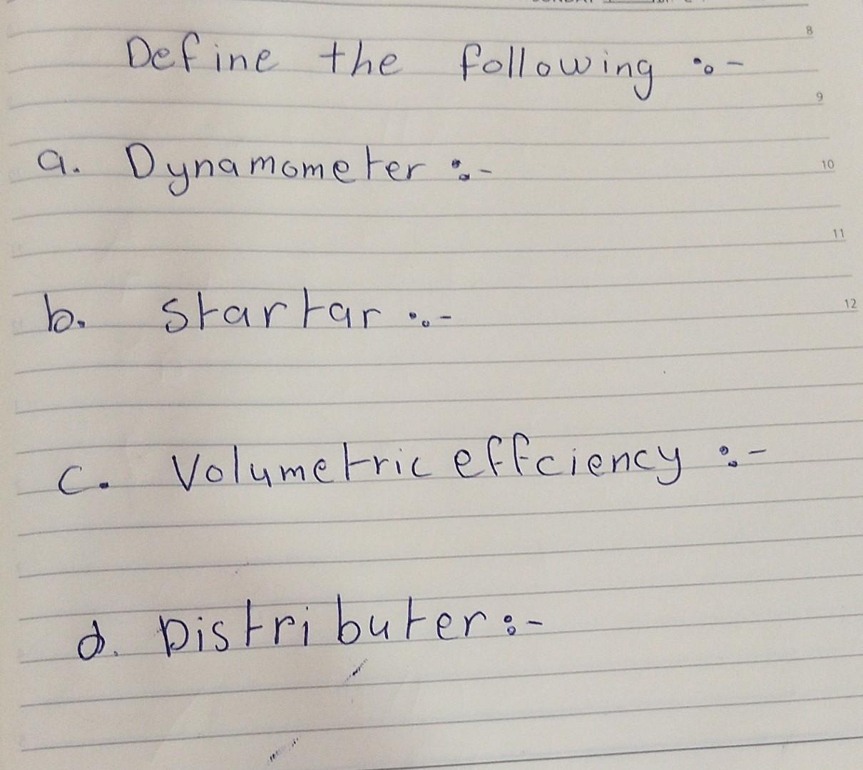 Solved Define the following:- | Chegg.com