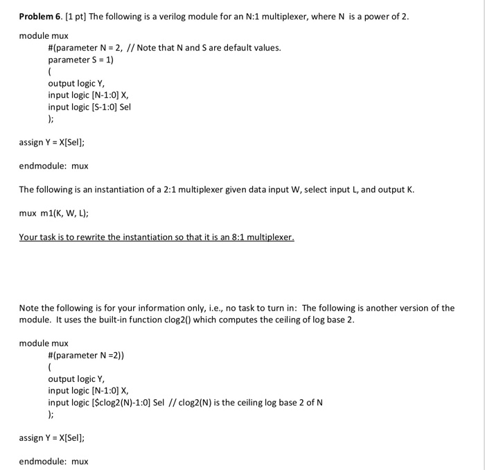 Solved Problem 1 1 Pt Consider The Following 