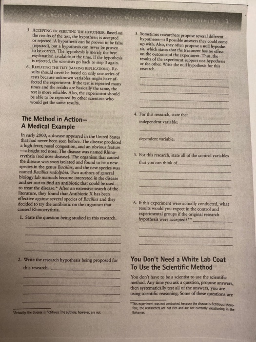 EXERCIS SCENES 3 5. ACCEPTING OR REJECTING THE | Chegg.com