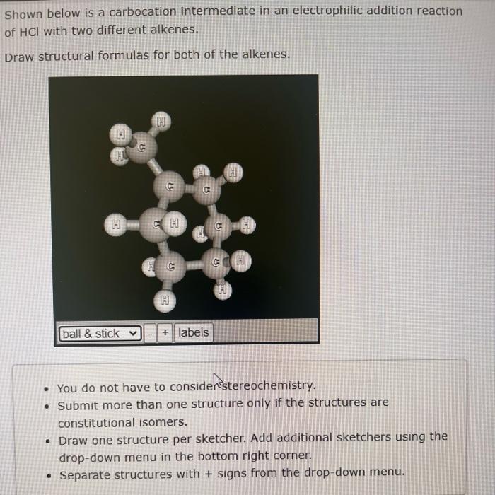 Solved Shown below is a carbocation intermediate in an | Chegg.com