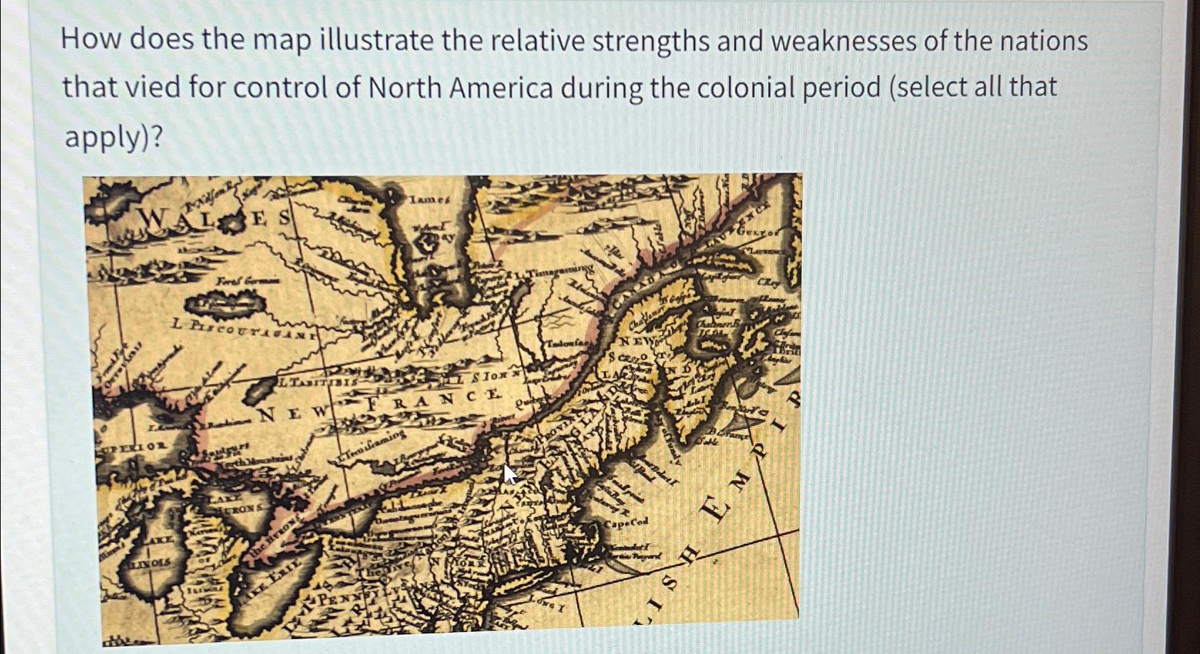 Solved How does the map illustrate the relative strengths | Chegg.com