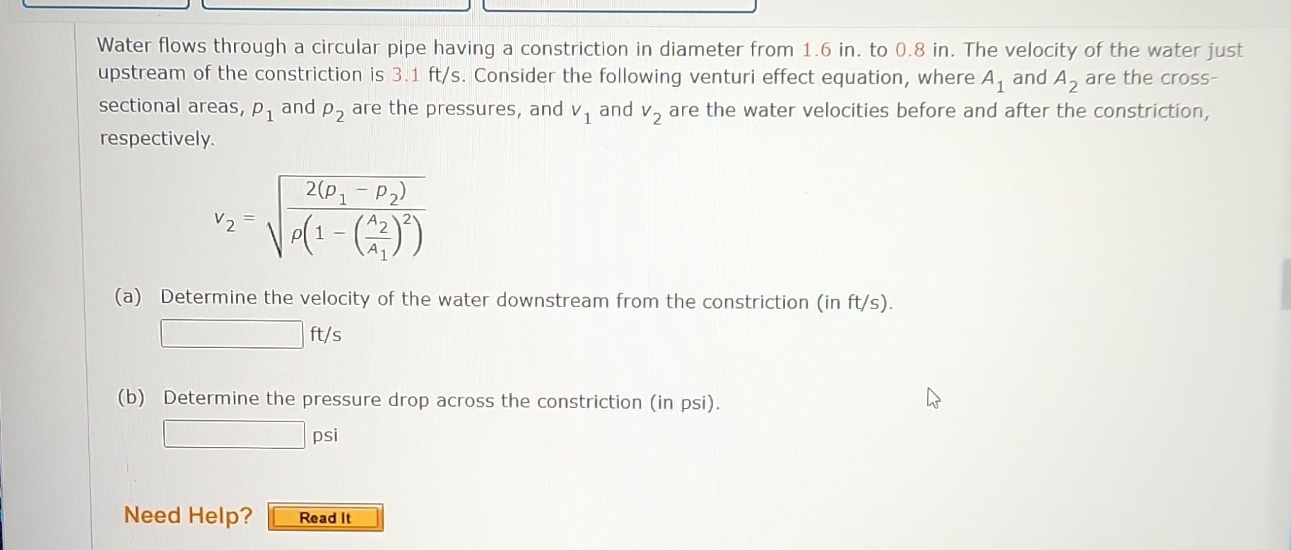 Solved Water flows through a circular pipe having a | Chegg.com