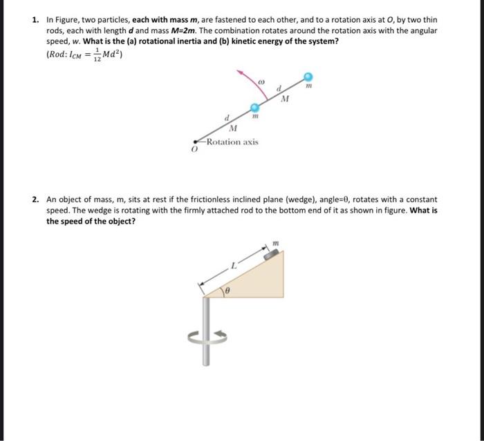 Solved 1. In Figure, two particles, each with mass m, are | Chegg.com