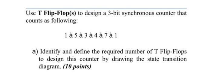 Solved Use T Flip-Flop(s) to design a 3-bit synchronous | Chegg.com