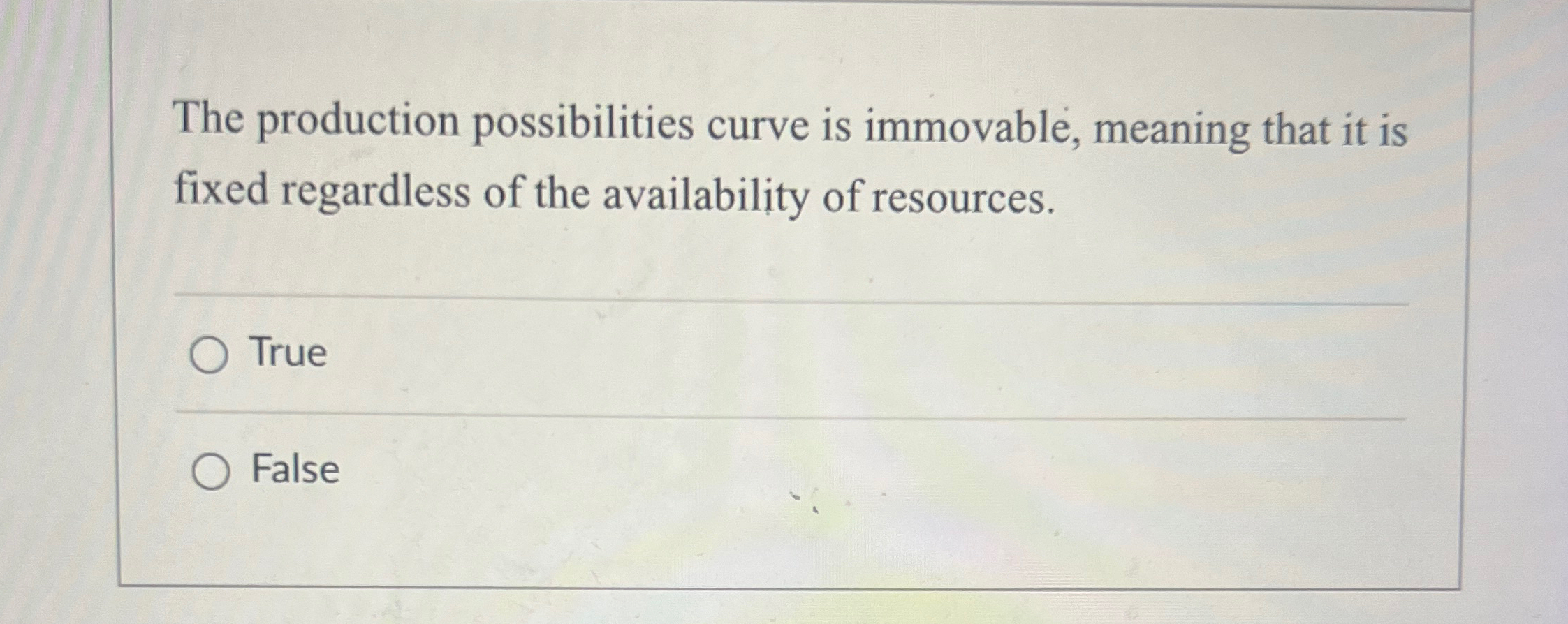 Solved The production possibilities curve is immovable, | Chegg.com