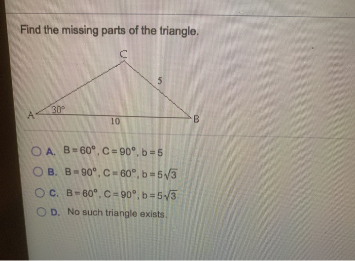 Solved Find the missing parts of the triangle. Round angles | Chegg.com