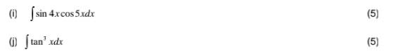 Solved (i) \\( \\int \\sin 4 x \\cos 5 x d x \\) (5) (j) \\( | Chegg.com