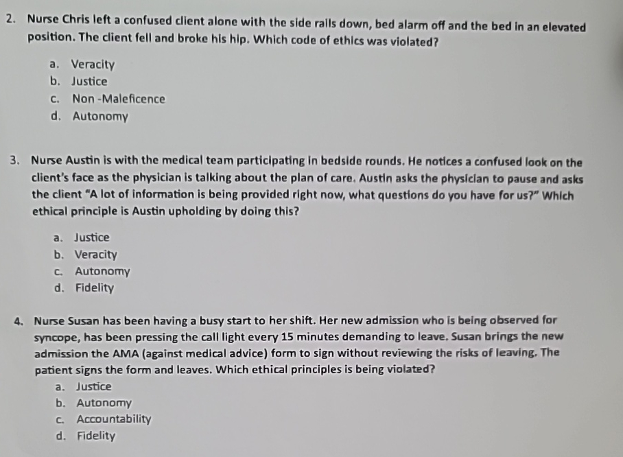 Solved Nurse Chris left a confused client alone with the | Chegg.com