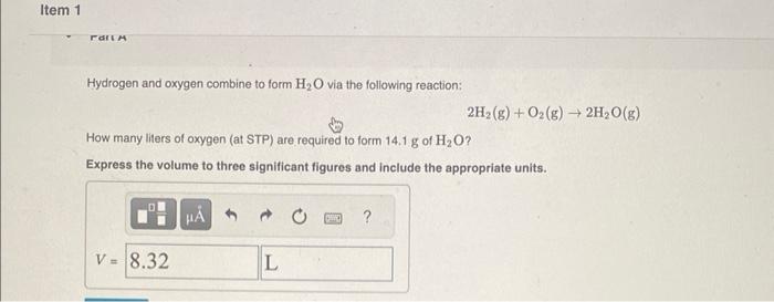 Solved Hydrogen and oxygen combine to form H2O via the | Chegg.com