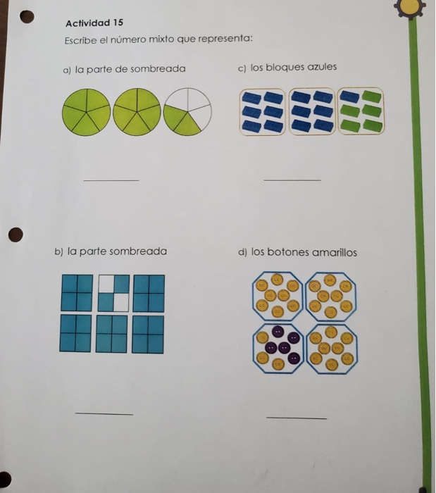 Solved Actividad 15 Escribe el número mixto que representa: | Chegg.com