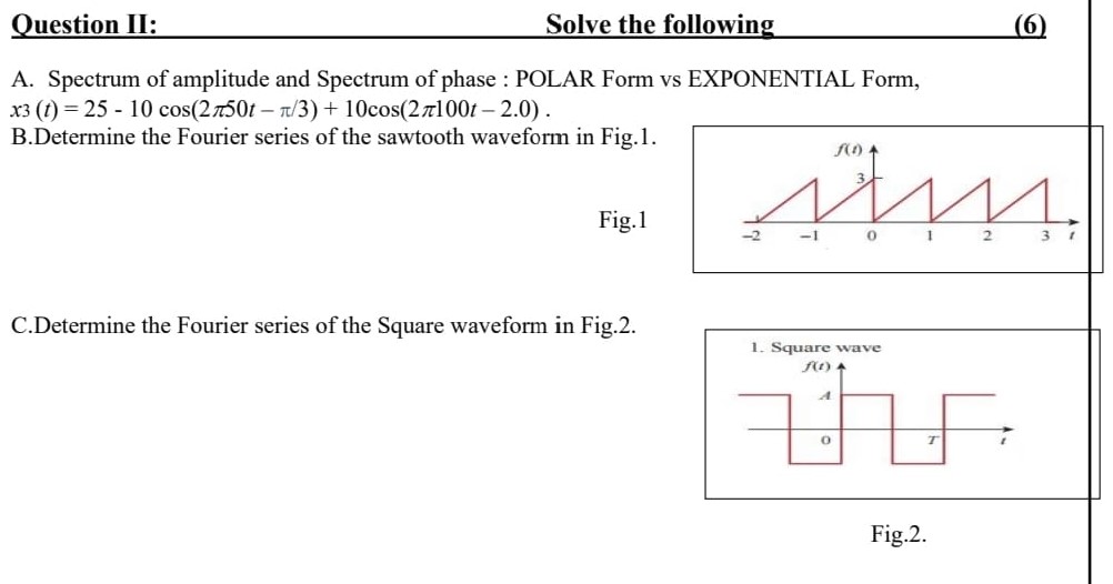 Question II:Solve the followingA. ﻿Spectrum of | Chegg.com
