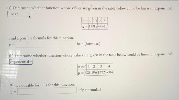 Solved (a) Determine whether function whose values are given | Chegg.com