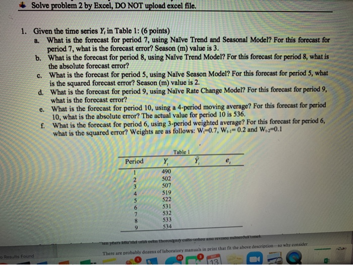 Solved Solve problem 2 by Excel, DO NOT upload excel file. | Chegg.com