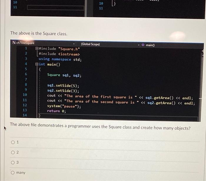 Solved que Square.cpp Schuqur 1 Side double Square #include | Chegg.com