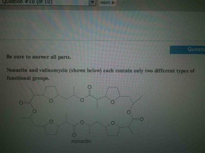 Solved Be sure to answer all parts. Nonactin and | Chegg.com
