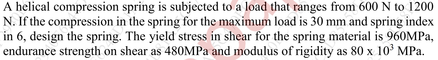 Solved A helical compression spring is subjected to a load | Chegg.com