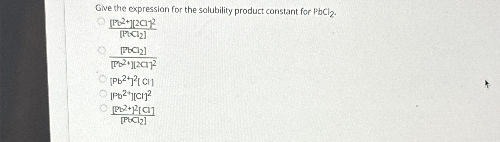 Solved Give the expression for the solubility product | Chegg.com