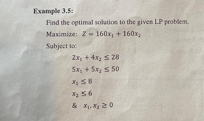 Solved Find the optimal solution to the given LP problem. | Chegg.com