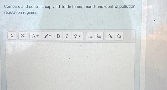 Solved Compare and contrast cap-and-trade to | Chegg.com