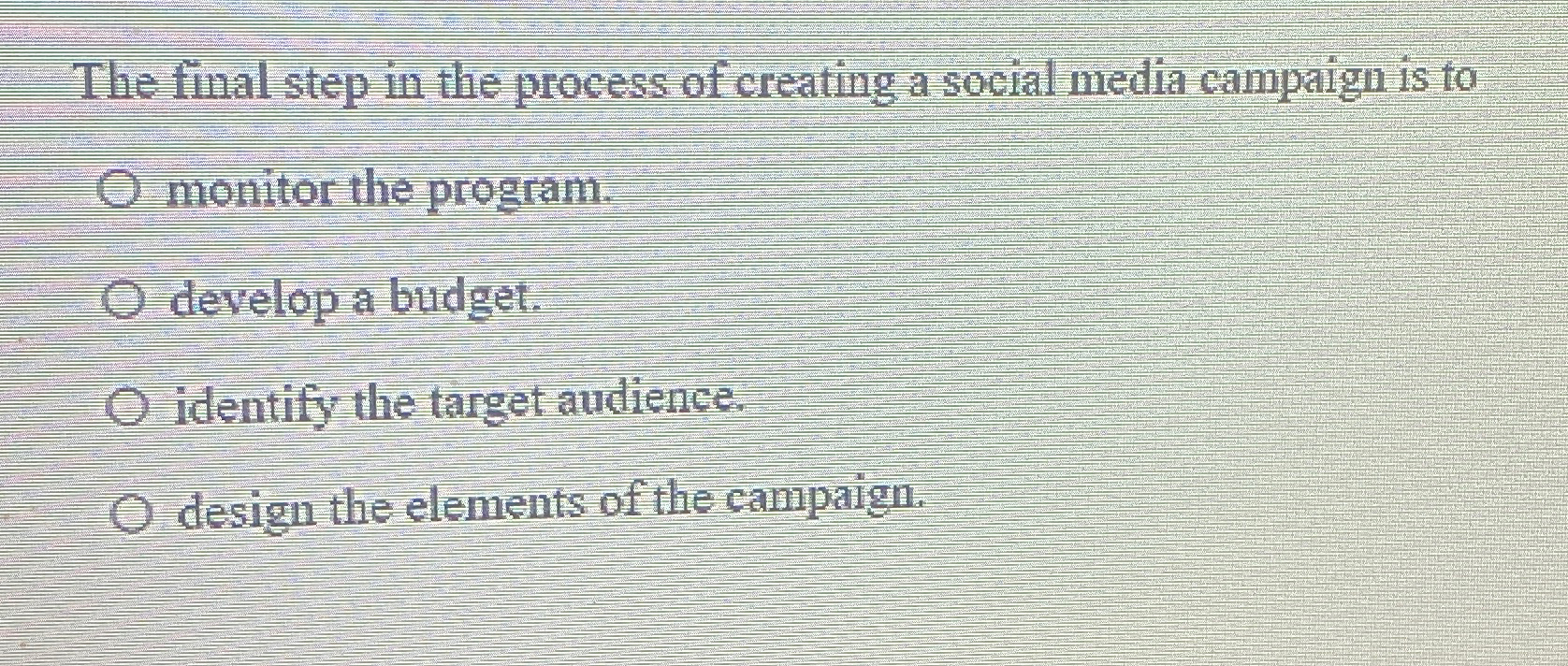 Solved The final step in the process of creating a social | Chegg.com