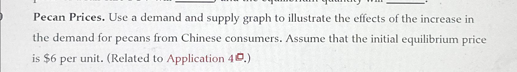 Solved Pecan Prices. Use a demand and supply graph to | Chegg.com