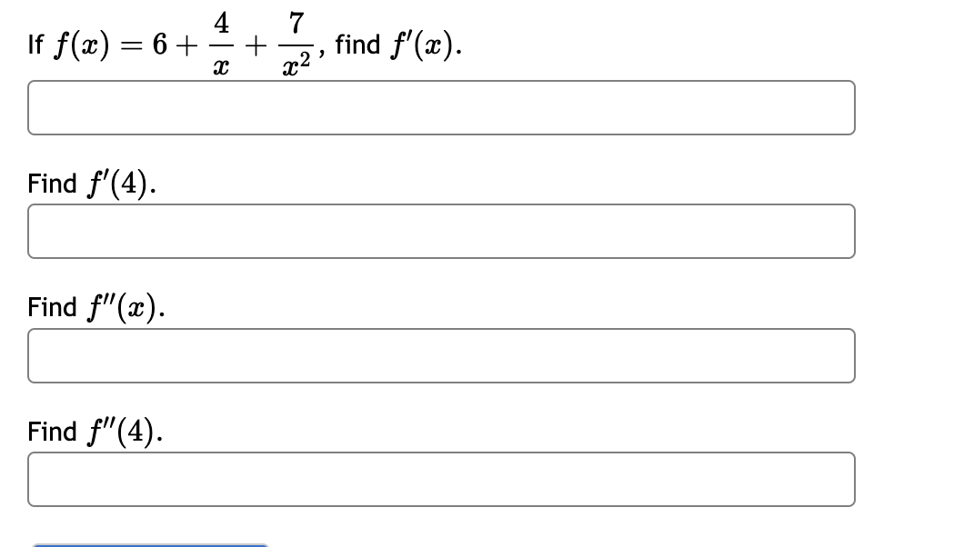 Solved If f(x)=6+4x+7x2, ﻿find f'(x)CF (ᄃ]Filᄃ]If | Chegg.com
