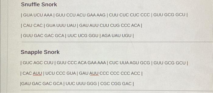 Solved DNA, RNA, and Snorks Introduction: In this activity, | Chegg.com