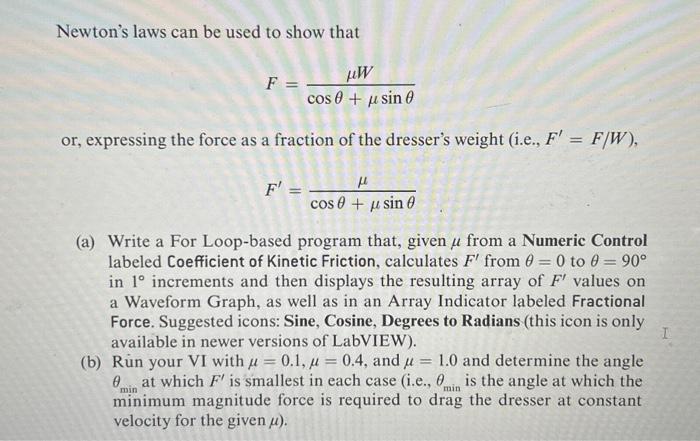 please create a VI in LabView of the following | Chegg.com
