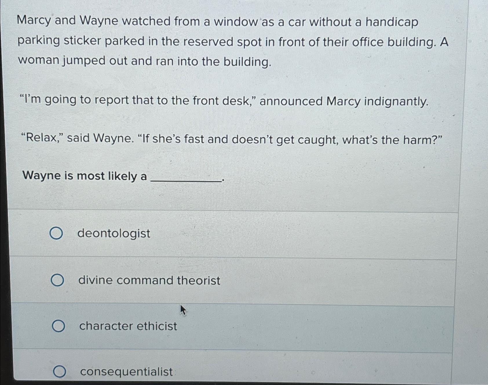 Solved Marcy and Wayne watched from a window as a car | Chegg.com