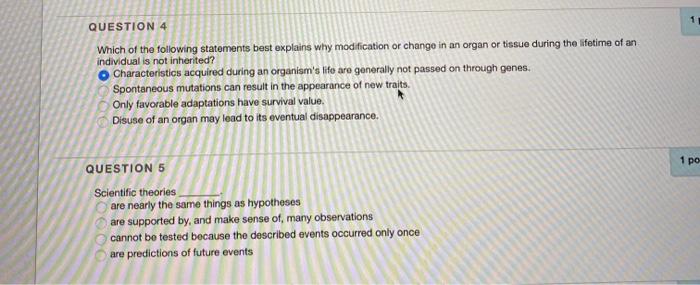 Solved 1 QUESTION 4 Which of the following statements best | Chegg.com