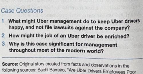 Solved What might uber management do to keep uber drivers | Chegg.com