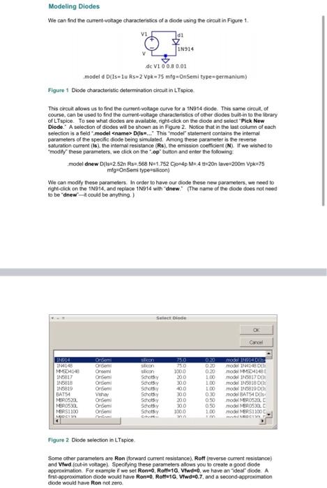 Solved Modeling Diodes We can find the current-volage | Chegg.com