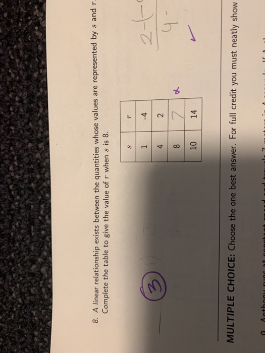Solved 8. A linear relationship exists between the | Chegg.com