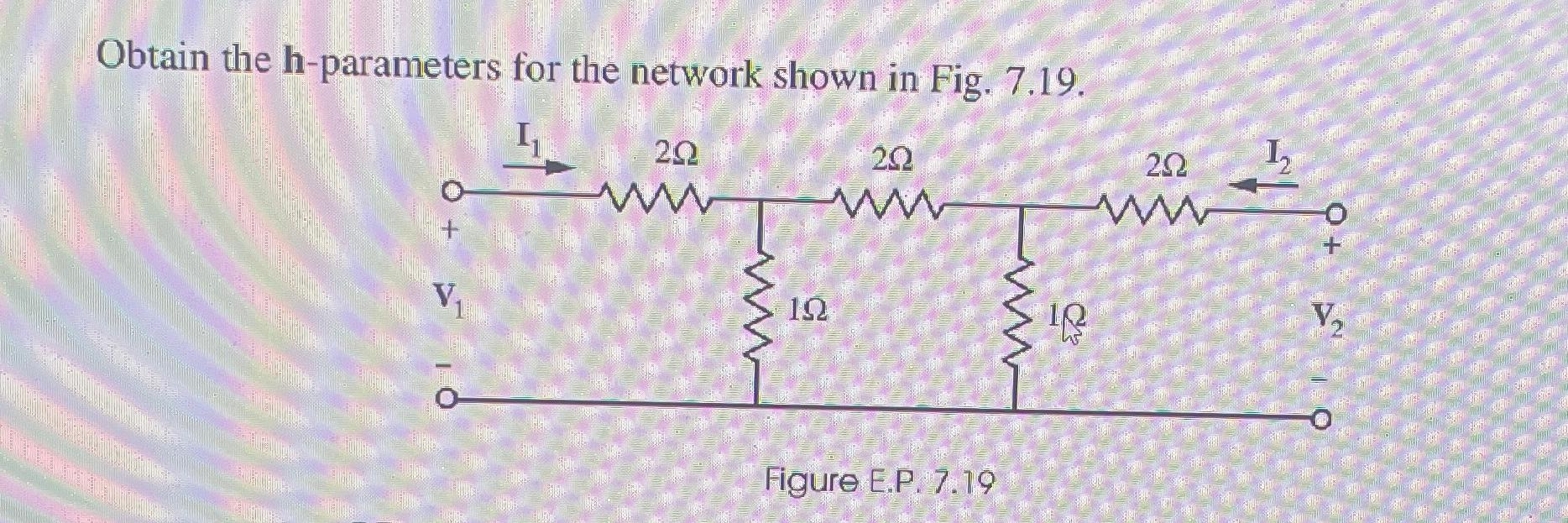 Solved Obtain the h-parameters for the network shown in Fig. | Chegg.com