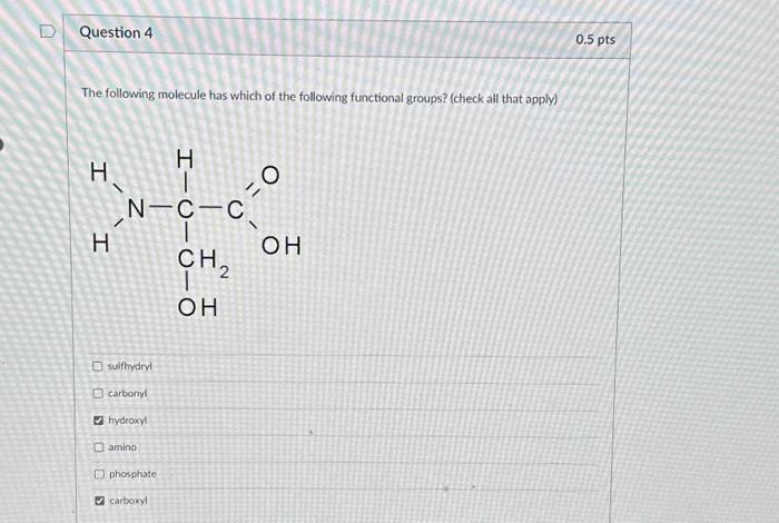 Solved The following molecule has which of the following | Chegg.com