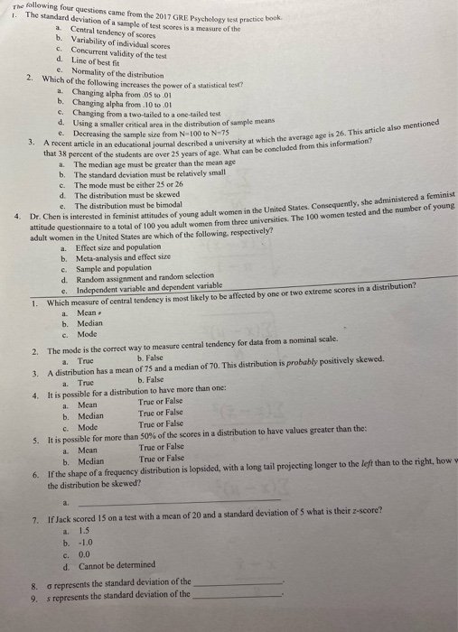 Solved The following four questions came from the 2017 GRE | Chegg.com