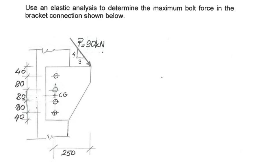 Solved Use an elastic analysis to determine the maximum bolt | Chegg.com