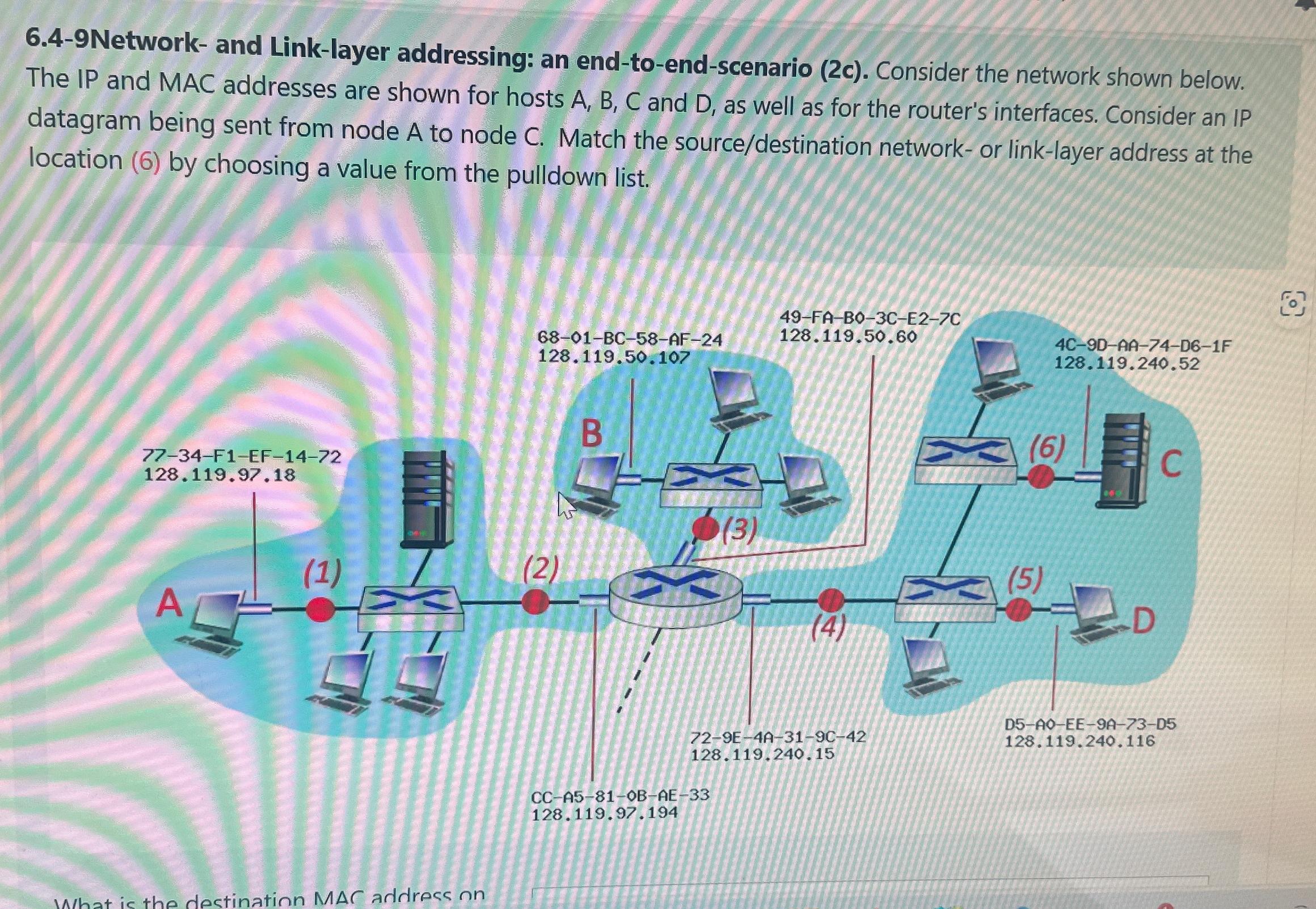 Solved 6.4-9Network- ﻿and Link-layer addressing: an | Chegg.com