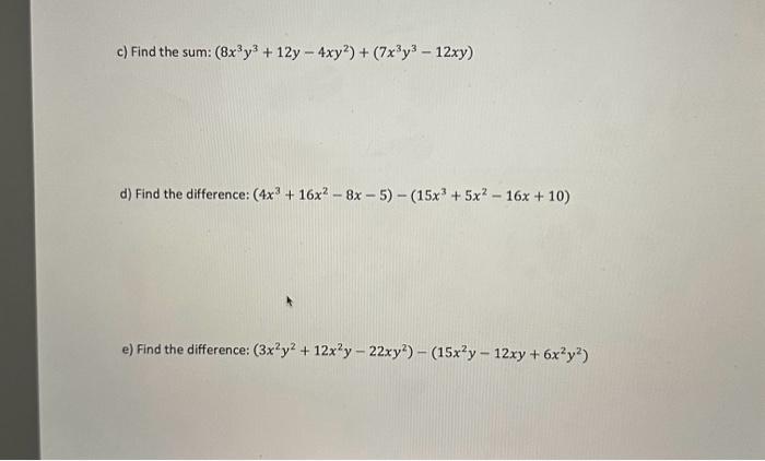 Solved Solve each of the following and write your answer in | Chegg.com